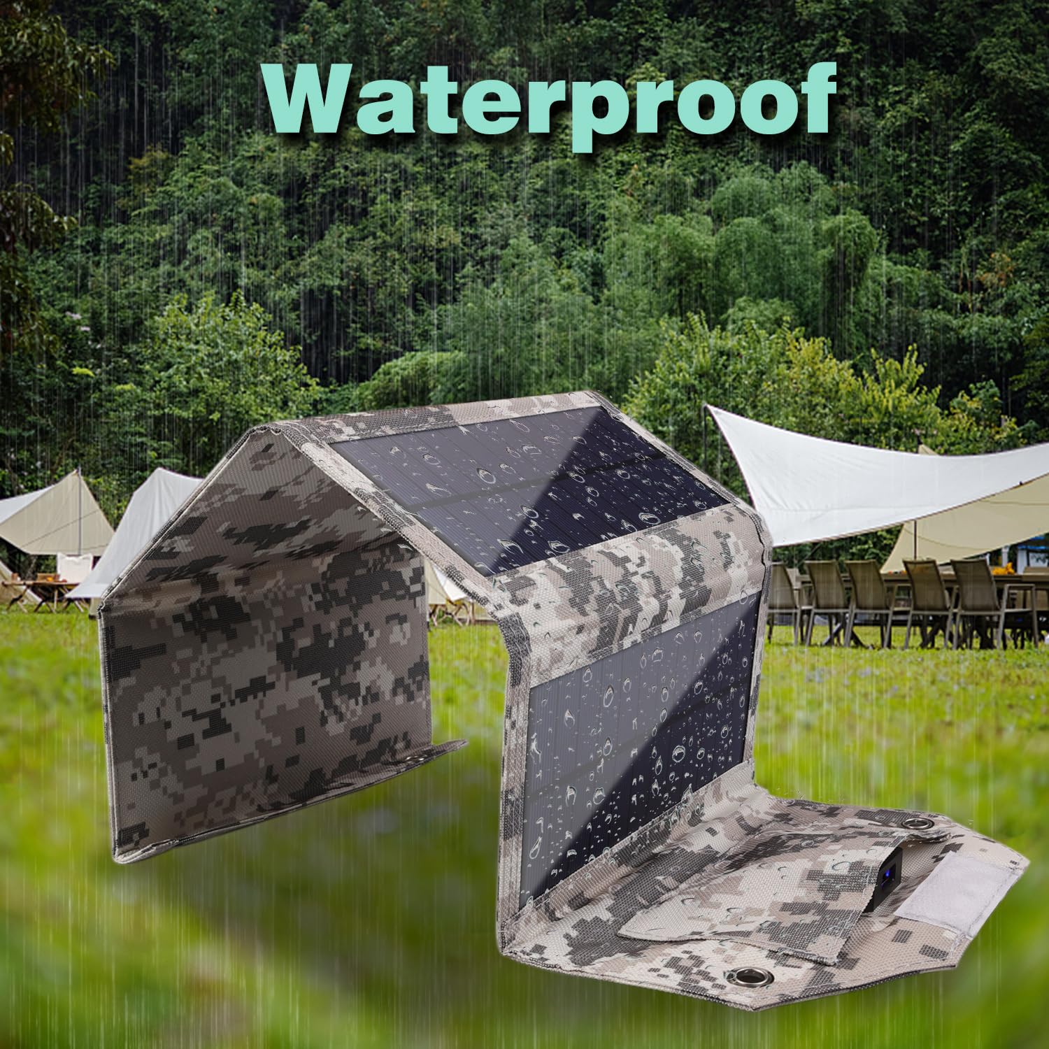 Solar charger 50W, 3 Interface Portable Solar Panel Cell Phone Charger, Large Capacity Solar Battery, Foldable,Suitable for Smart Phones, Tablets and Hiking, Camping