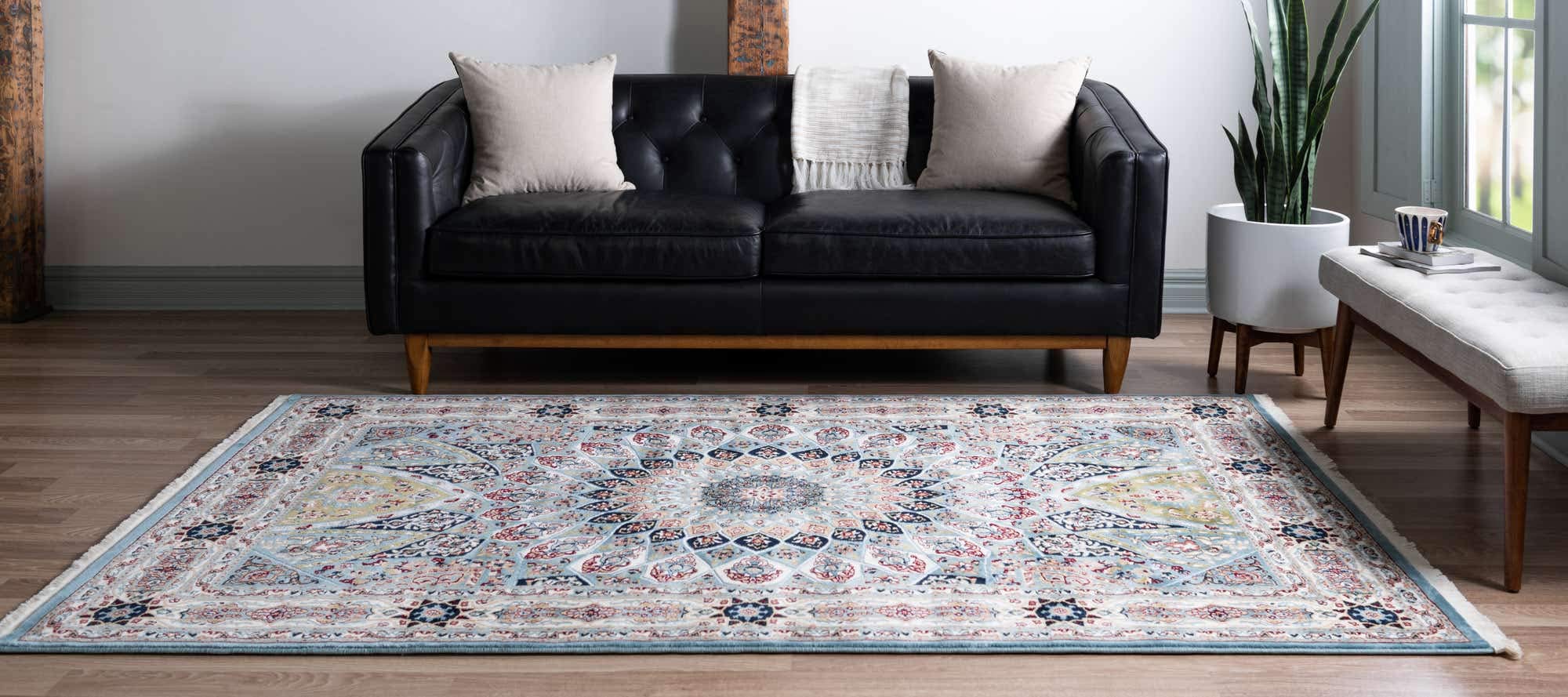 Unique Loom Narenj Collection Area Rug - Adams (10' x 13' 1" Rectangle Blue/Burgundy)