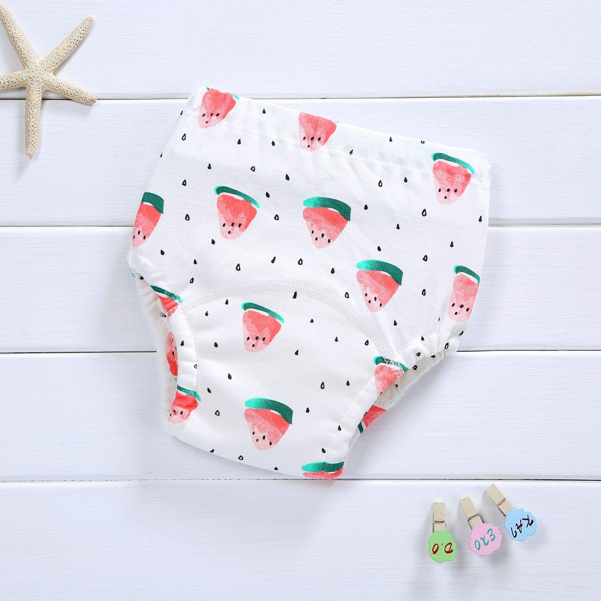 Tiger007 4 Pack Cotton Potty Training Pants for Boys Girls, Learning Designs Training Underwear Pants 12M-4T (12 Month, D)