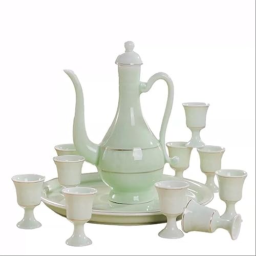 ZLXDP Household White Wine Glass Set Ceramic Chinese Antique Wine Pot Wine Cup Small Wine Cup Wine Distributor