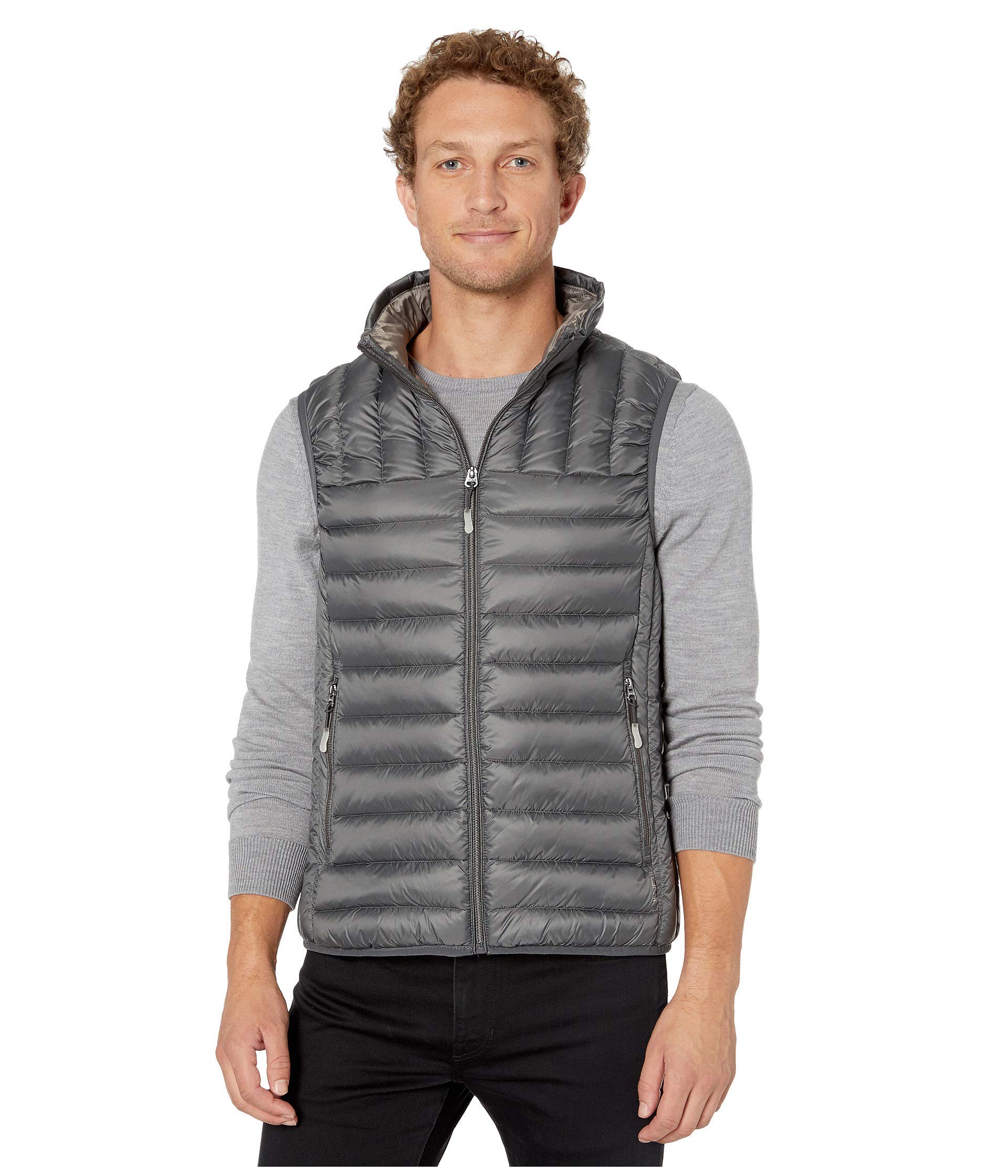 Tumi Men's Packable Puffer Vest, Slate Grey, Medium