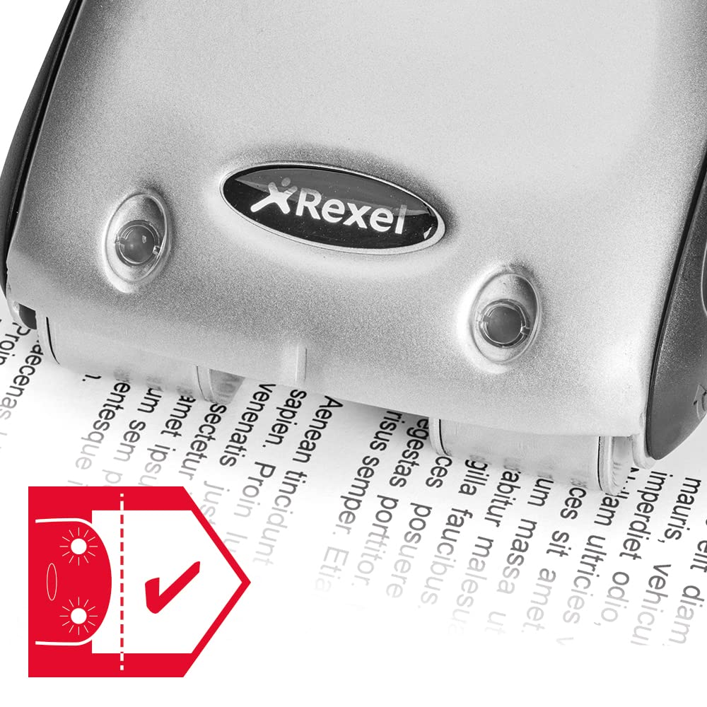 Rexel Precision 240 2 Hole Punch, 40 Sheet Capacity, Paper Alignment Indicator, Metal, Silver/Black, 2100748