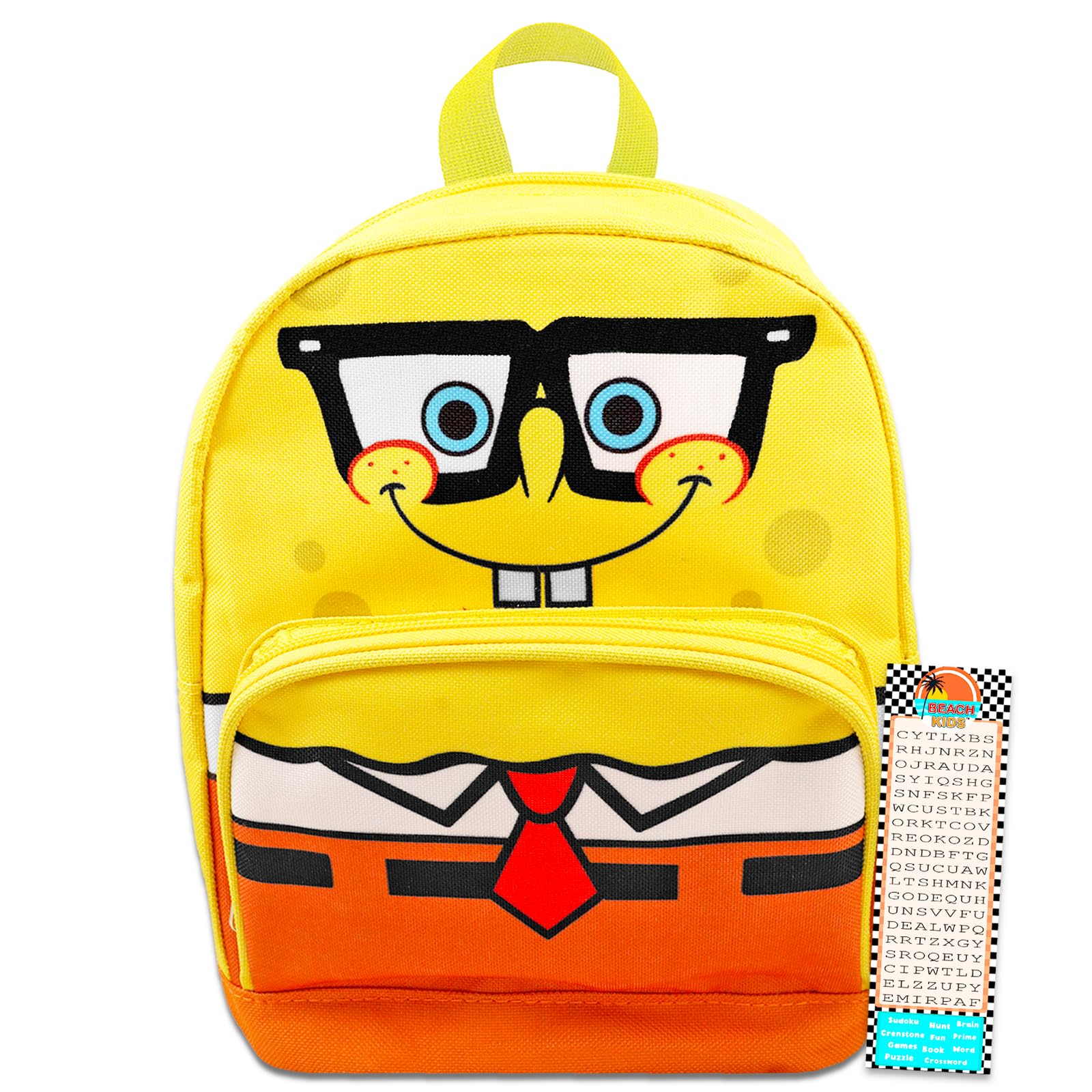 SpongeBob SquarePants Spongebob Mini Backpack for Teens - 10β Canvas Backpack with Front Pocket Plus Bookmark | Spongebob Backpack Purse Bundle