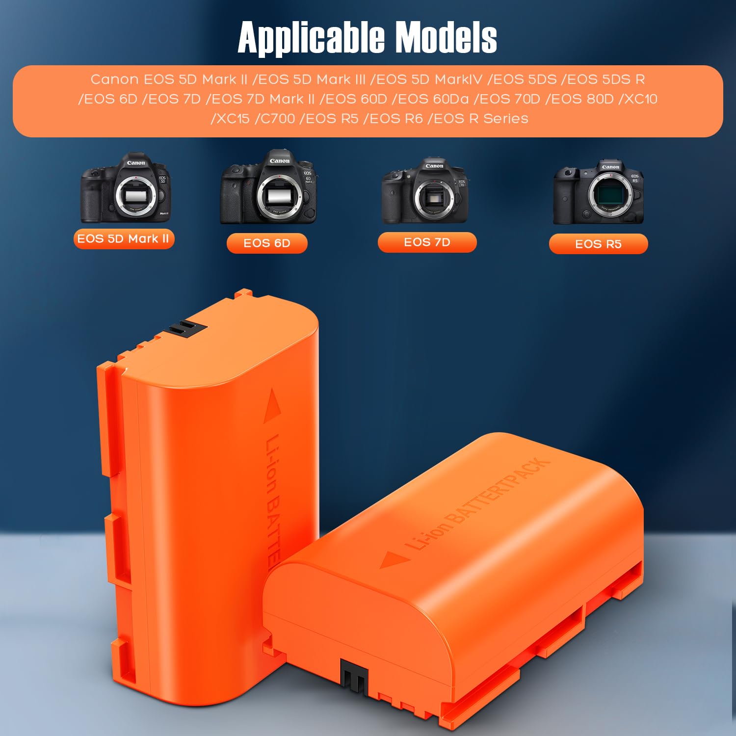 Vemico LP-E6 LP-E6N Battery Charger Set 2 x 2100mAh Replacement Batteries Dual Slots LCD Type-C Cable Charger for EOS 5D Mark IV/5D Mark III/5DS R/5D Mark II/6D/7D Mark II/7D/80D/70D/60D/60Da