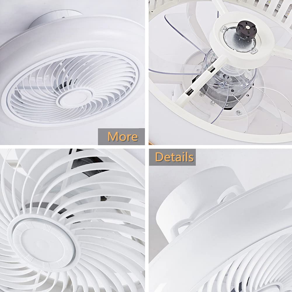 XIYUN Ceiling Fan with Lights,17 Inch 35W,Remote Control LED 3 color temperatures, 10-level Dimming,3 Gear Wind Speed fan light Enclosed Low Profile Fan,Ceiling Light with Fan for children's room,bedroom