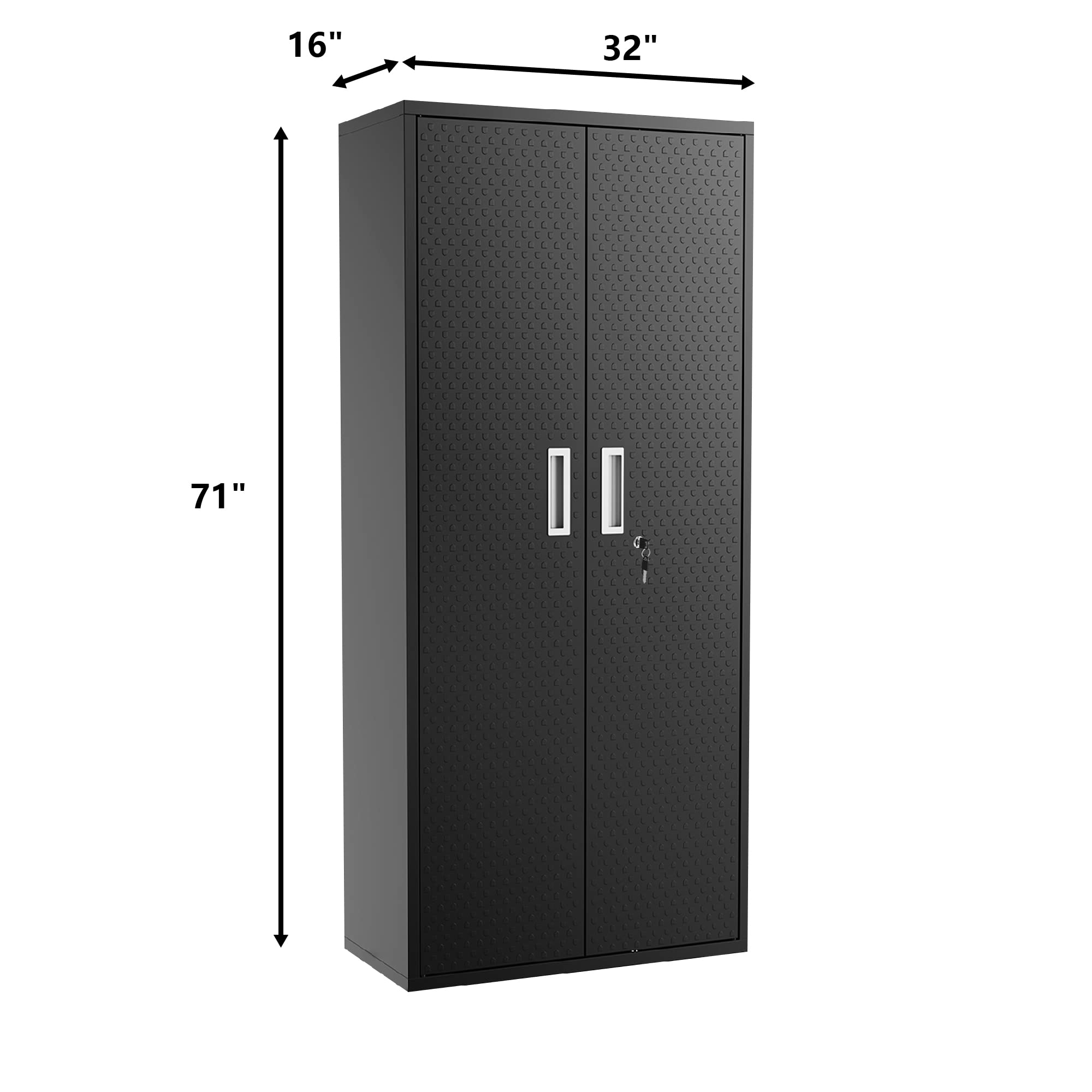 TOPKEY Metal Storage Locker Cabinet for Home Office and Garage with Adjustable Shelves and Lockable Door