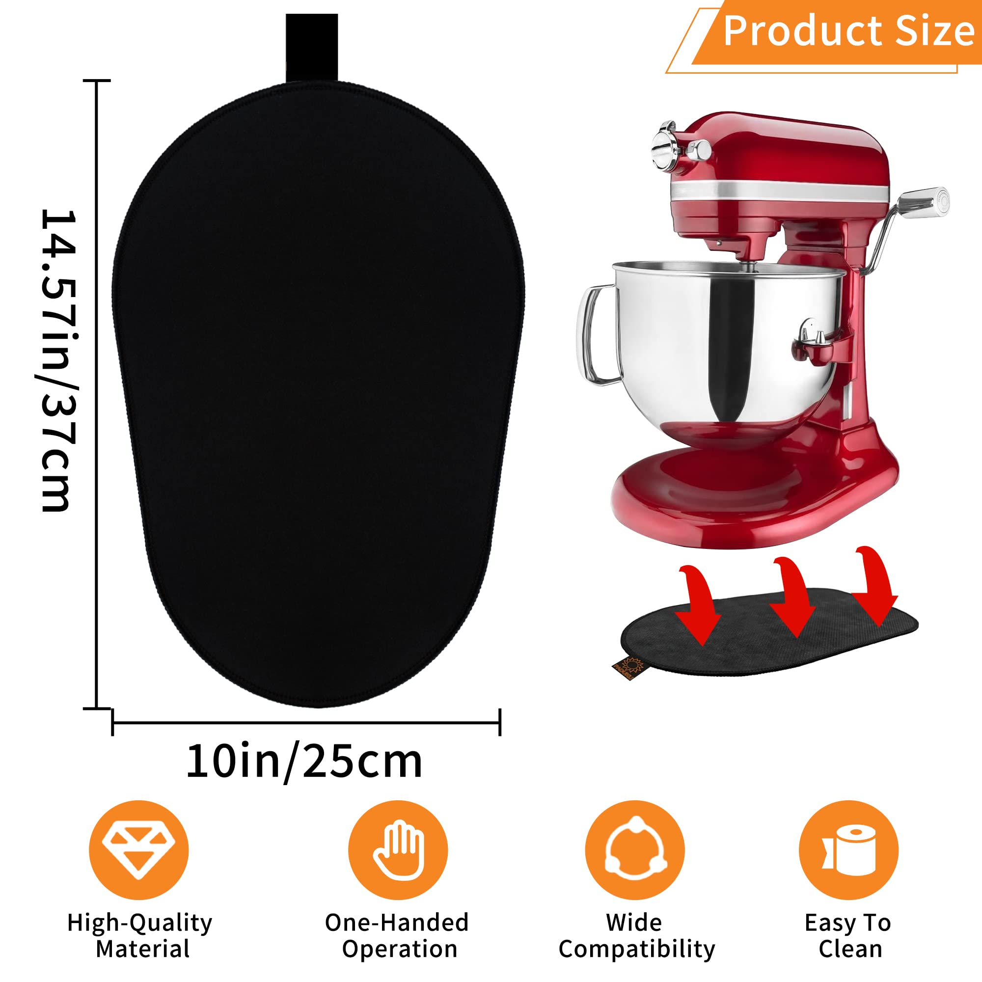 Sliding Mat for Kitchenaid Mixer, Mover Mat Pad for 5-8Qt Bowl Lift Stand Mixer, Kitchen Appliance Slider Compatible for Pro 600 Stand Mixer with Grey Kitchen Accessory, Kitchen Aid Mixer Accessories