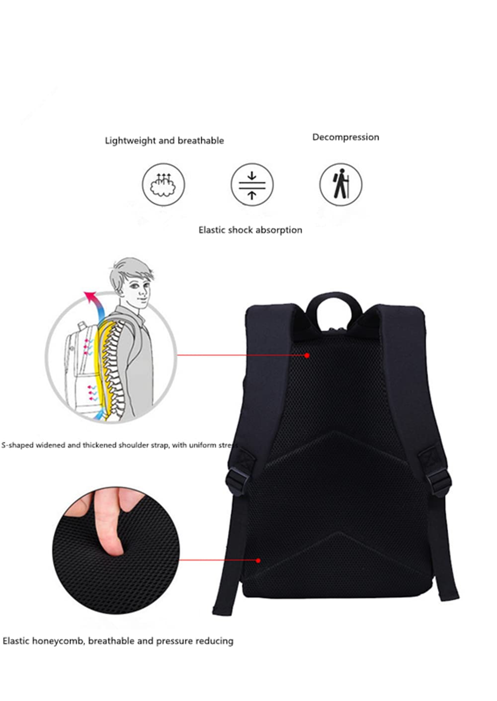 Volrath Anime Kamado Tanjirou Kamado Nezuko Lightweight Casual Anime Backpacks Travel Backpack Cosplay(bag-5)