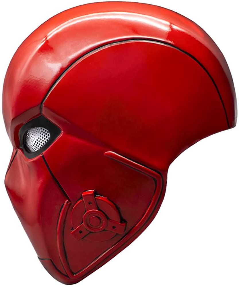 XSQUD Red Mask Hood Helmet Durable Adult Cosplay Halloween Costume Prop Party Accessory (RH helmet)