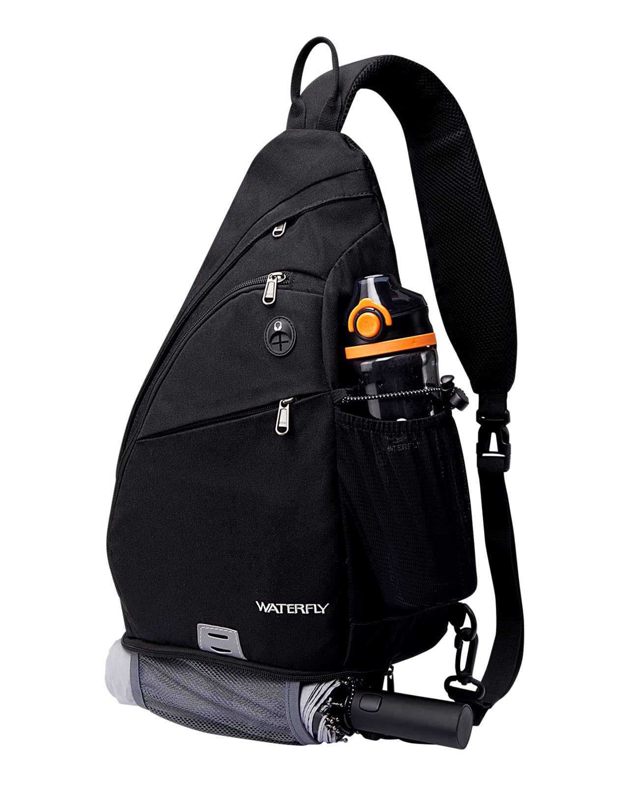 WATERFLY Sling Bag Crossbody Backpack: Over Shoulder Daypack Casual Cross Chest Side Pack