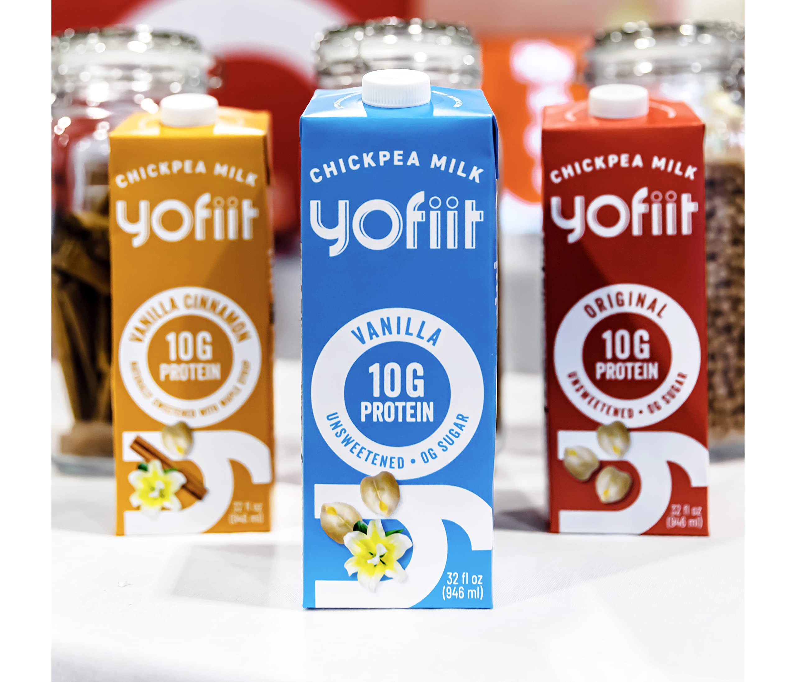 Yofiit Vanilla Cinnamon Plant Based Milk with Pea Protein and Flax - More Protein than Almond Milk - Non Dairy Coffee Creamer, Vegan & Shelf Stable | 10g Protein - 6 Pack