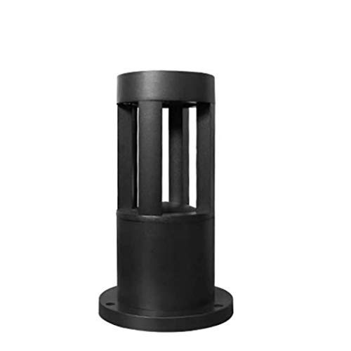 XMMDD Column Head Lamp, Lawn Lamp Outdoor Waterproof Garden Lamp Home Outdoor, Black, Aluminum
