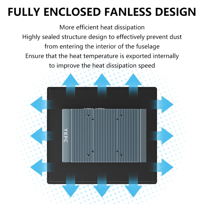 YanKe 15.0 Inch LED Embedded Industrial Panel PC, 10 Point Touch Screen, Support Customization, Intel Celeron N5095, Windows 10/11, VGA/USB2.0/USB3.0/3COM, (4G/8GRAM 128G/256 SSD) (15.0 inch 8+256)