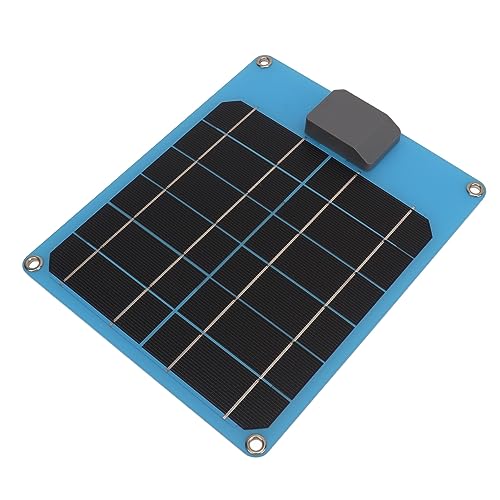 Solar Panel, Weatherproof Monocrystalline 5W 5V Portable Solar Power Supply Panel for Trailer (Blue)