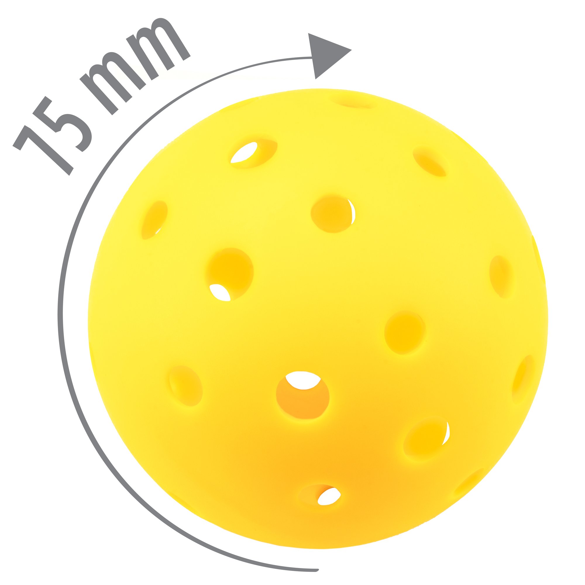 Yellow Pickleballs, Bulk Set of 75mm Official Size Balls (40 Hole Pattern) – Two Piece Construction for Accuracy & Balanced Flight - Outdoor Game, Practice, Training Polymer Balls for Standard Paddles