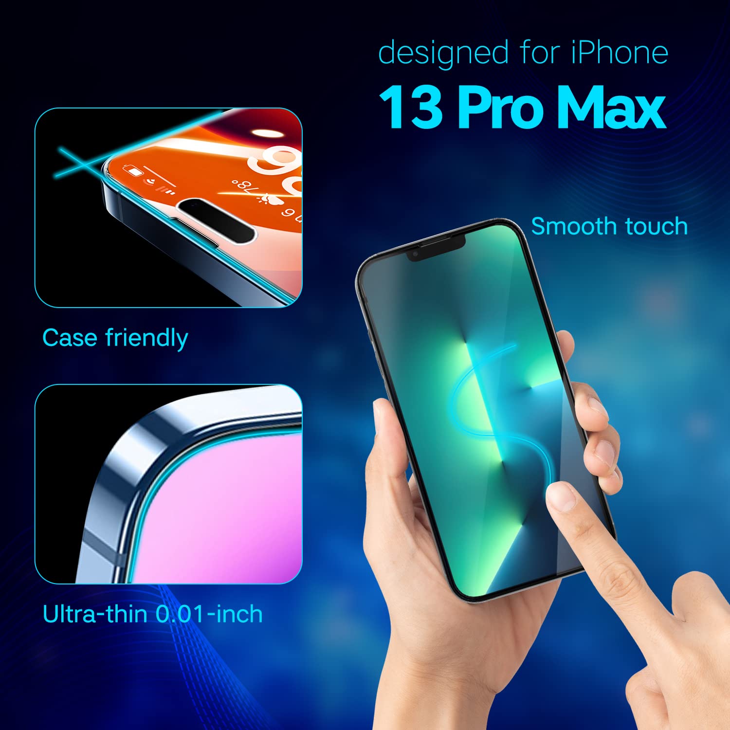Shatterproof Tempered Glass Screen Protector for iPhone 13 Pro Max/iPhone 14 Plus - 99% Clear, Easy Installation Tray, Full Coverage, Bubble Free - Protectors for Apple 6.7" (iPhone 13 Pro Max)