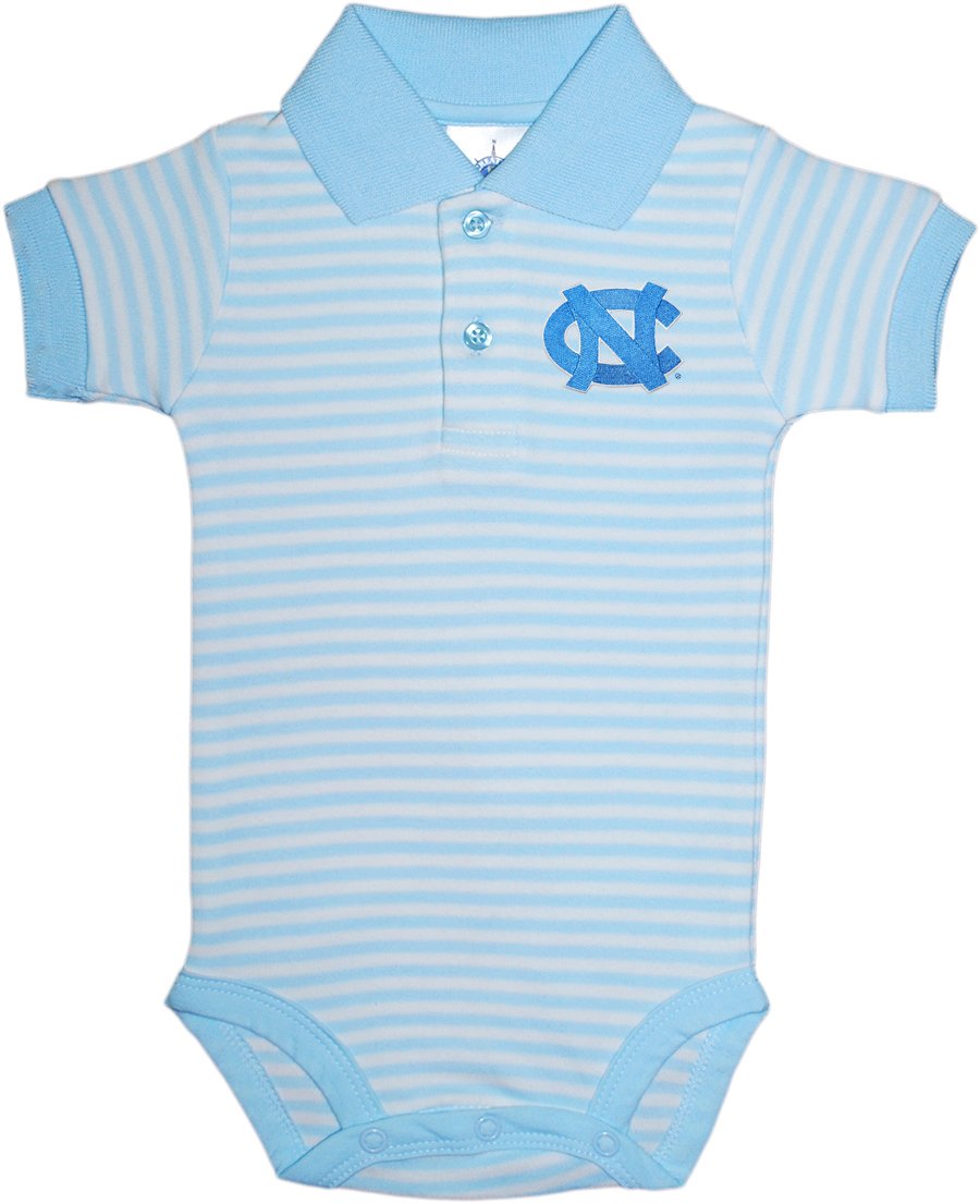 University of North Carolina Tar Heels Newborn Striped Polo Bodysuit Light Blue 6-9 Months