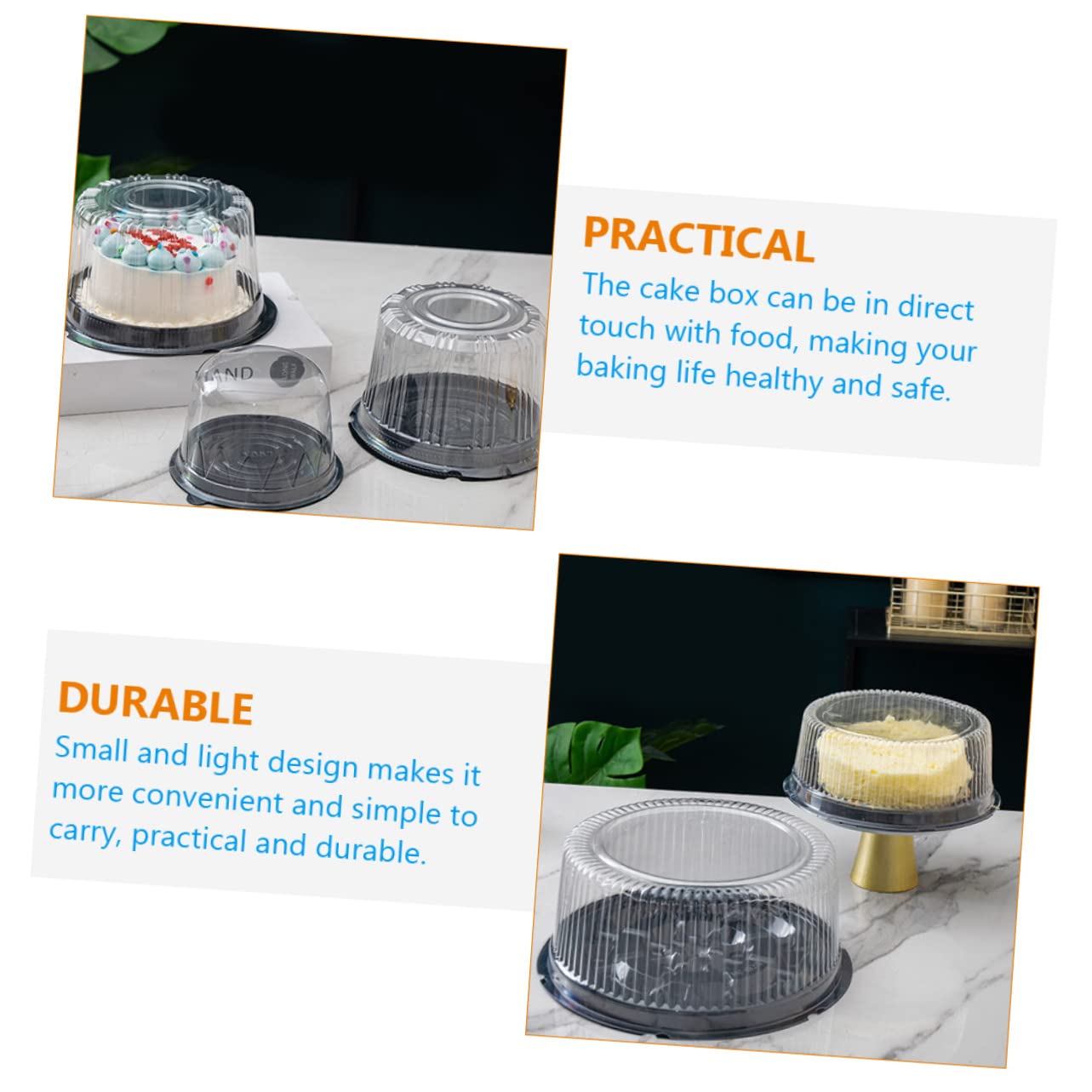 SOLUSTRE 10pcs Packing Box Cake Box Muffin Dome Cases Cake Container Take Out Cake Carrier Transparent Cake Clear Cake Carrier Cake Display Containers Strawberry Box Portable Child Plastic