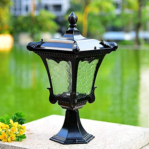 ZPZDD American Antique Column Headlight Home Garden Wall Lamp Outdoor Waterproof Aluminum Lamp Post E27