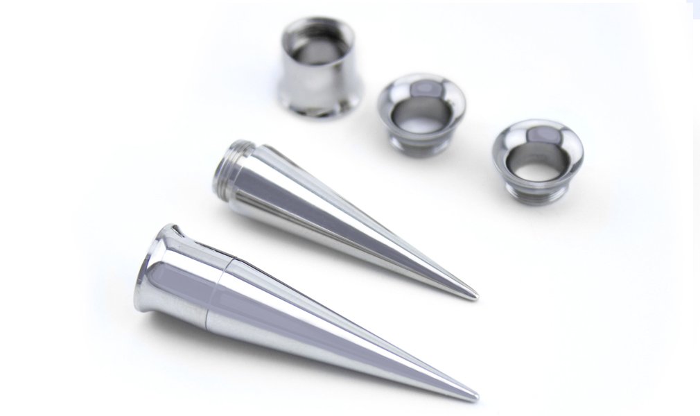 Urban Body Jewelry 1 Gauge (7mm) Stainless Steel Taper & Tunnel Ear Stretching Kit (6 Pieces)
