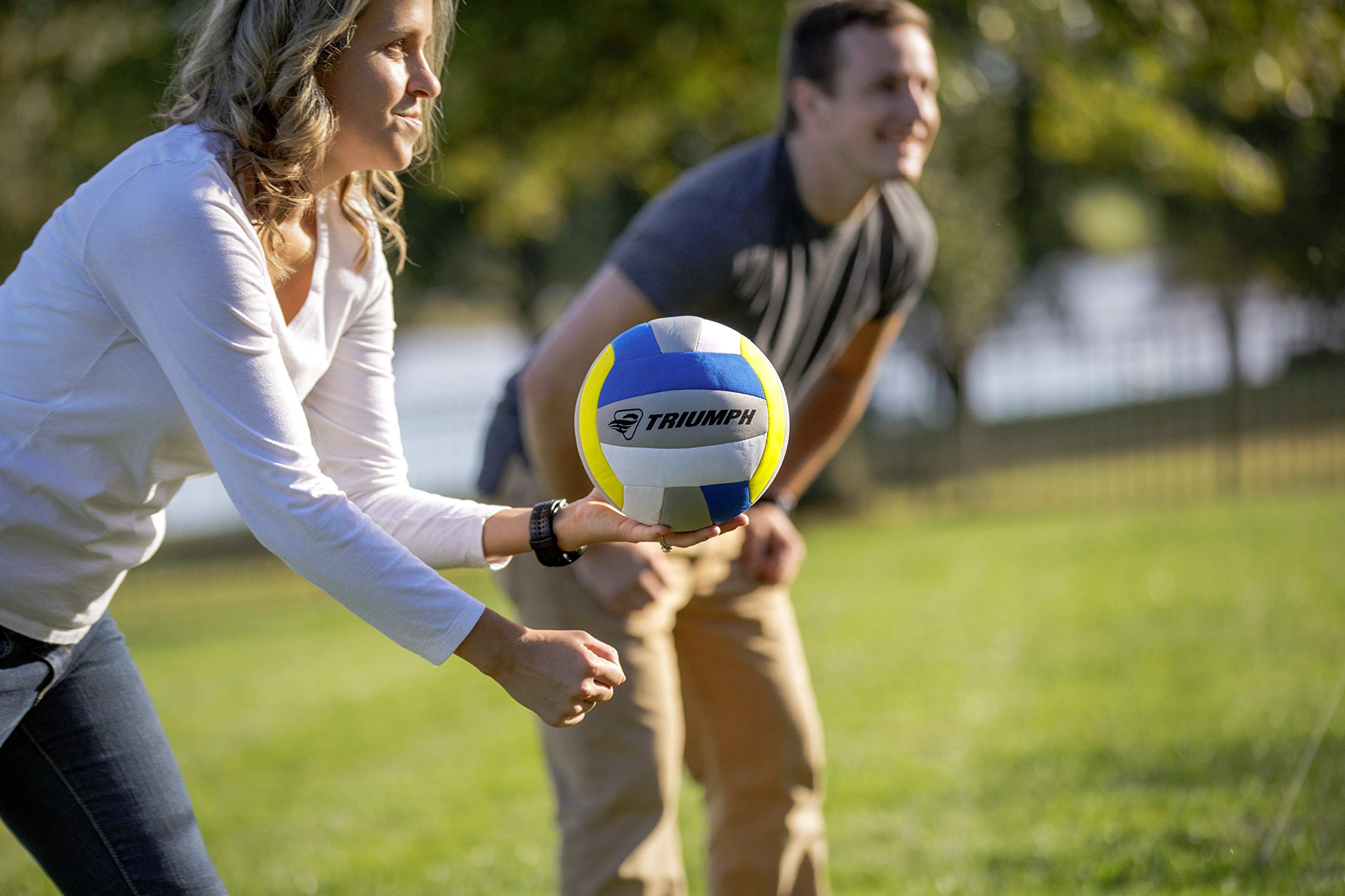 Triumph Sports Multi-Sport Versatile Combo Outdoor Game Net Set Includes Volleyball, Badminton, and Pickleball, Blue (35-7510-2)