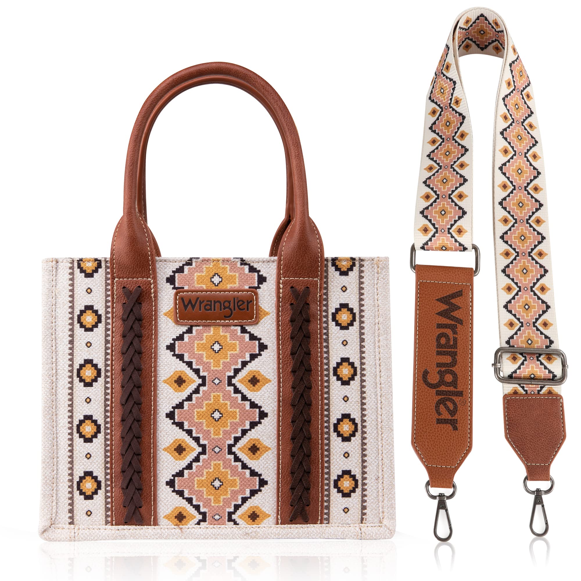 Wrangler Tote Bag for Women Purses Aztec Handbags Western Purses Boho Shoulder Bag ZSY-FBA2-WG2202-8120SBR
