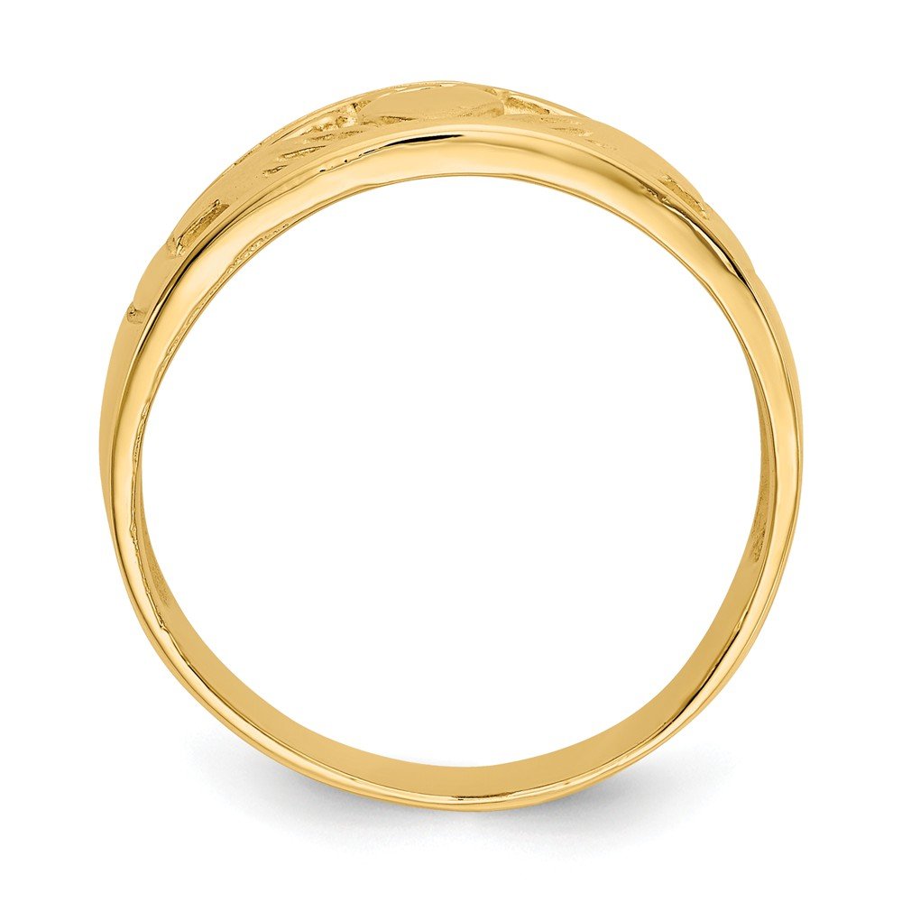 Solid 14k Yellow Gold Ladies Irish Claddagh Celtic Ring Band Size 9