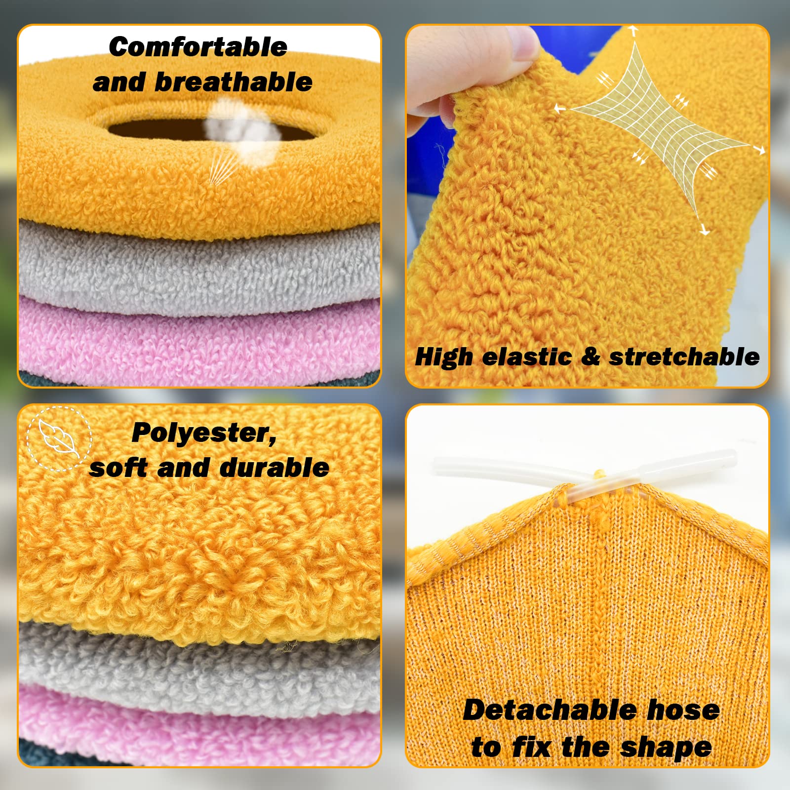 ZeeDix 5 Pcs Thicker Bathroom Soft Elongated Toilet Seat Cover Pad- Warmer Stretchable Toilet Seat Covers Washable Easy Installation Comfortable Cushioned Toilet Covers