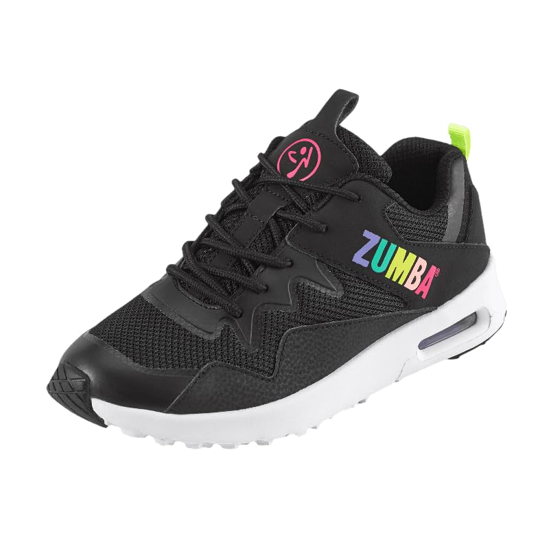 ZUMBA Women’s Air Classic Low-Top Air Cushion Sneakers, 11, Black Multi