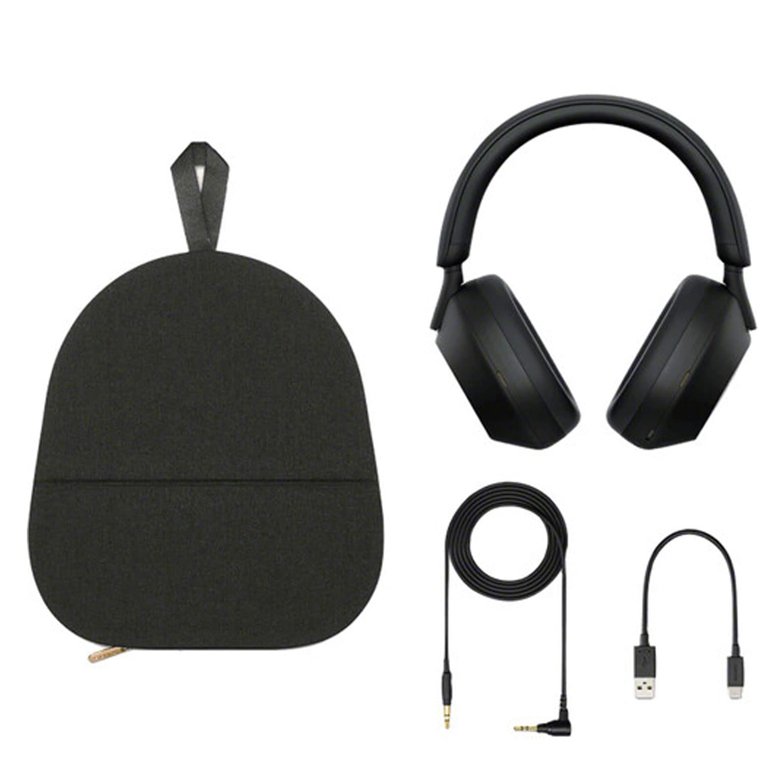 Sony WH-1000XM5 Noise-Canceling Wireless Over-Ear Headphones (Black), 30 Hours Playback Time, Hands-Free Calling, Alexa Voice Control - Kit with Charging Cube and Portable Charger