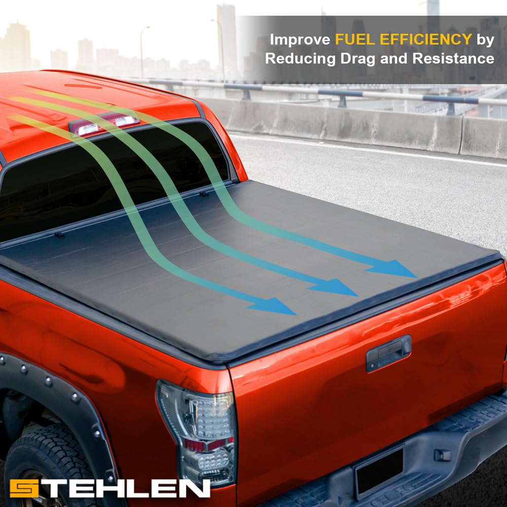 Stehlen 714937188792 Compatible with 2004-2014 Ford F150 / 2006-2008 Lincoln Mark LT 5.5 Feet (66") Short Bed Lock and Roll Up Tonneau Cover - Black