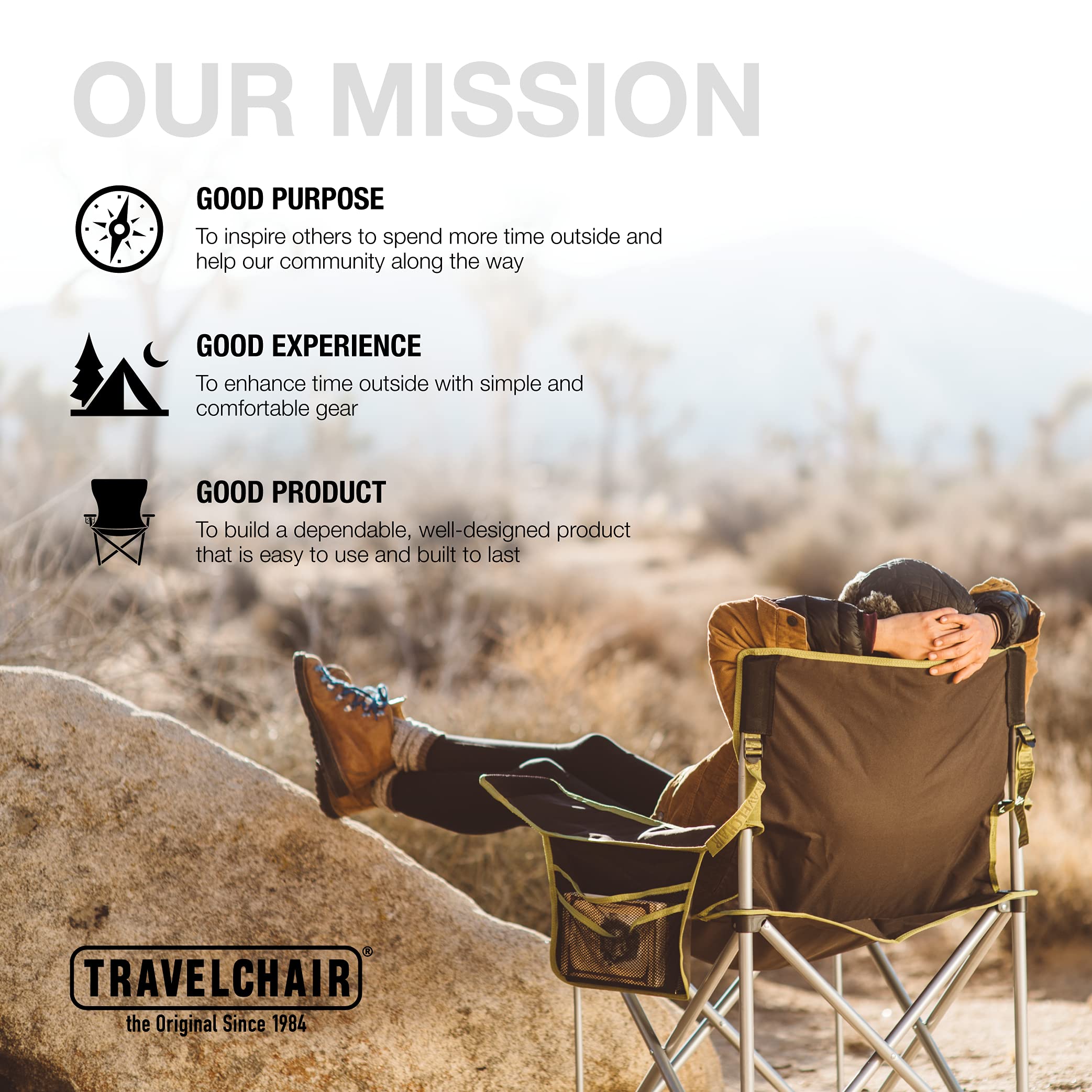 TravelChair Big Kahuna Chair, Supersized Camping Chair, 800lb Capacity, Brown/Lime, One Size (599)