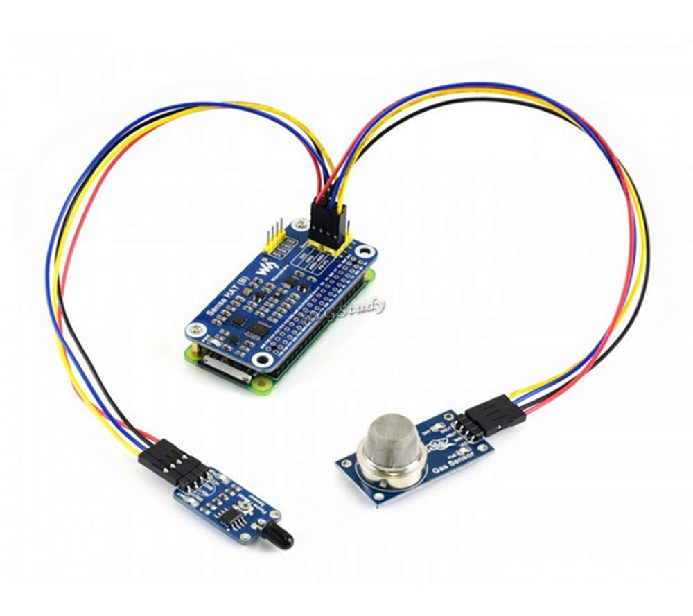 XYGStudy for Raspberry Pi Sense HAT (B) Onboard Multi Powerful Sensors Including Gyroscope Accelerometer Magnetometer Barometer Temperature and Humidity Sensor I2C Interface Supports External Sensors