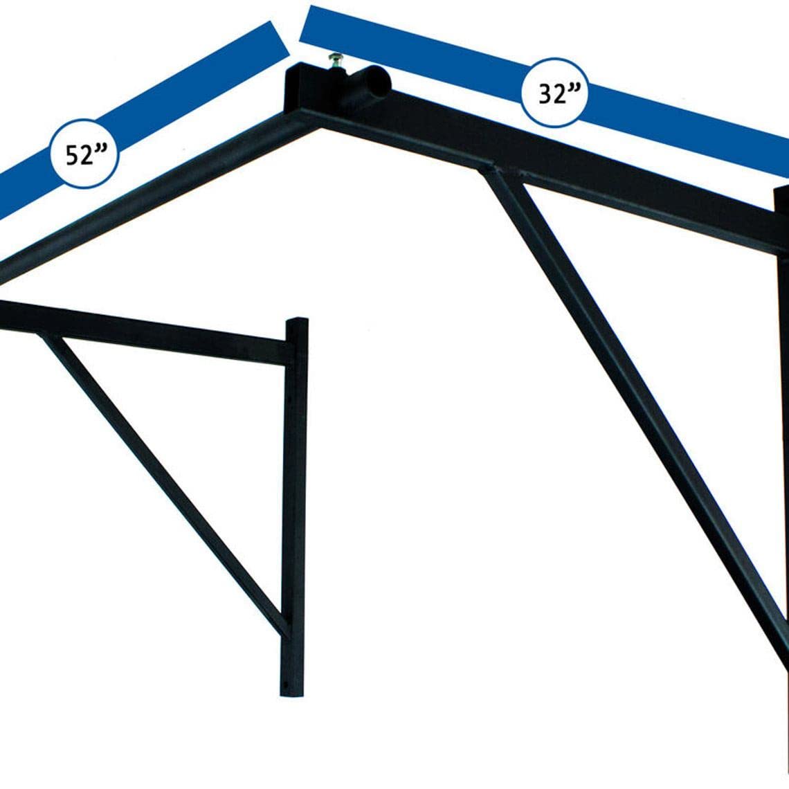 Titan HD Wall Mounted Pull Up Chin Up Bar with 8 in. Wood Olympic Gymnastic Rings - 1.5 in. W Heavy Duty Thick Straps &