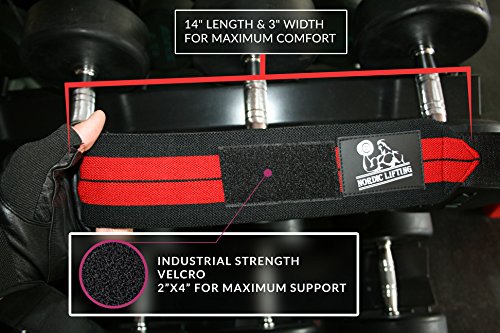 Wrist Wraps + Lifting Straps Bundle (2 Pairs) for Weightlifting, Cross Training, Workout, Gym, Powerlifting, Bodybuilding-Support for Women & Men,Avoid Injury during Weight Lifting-Red