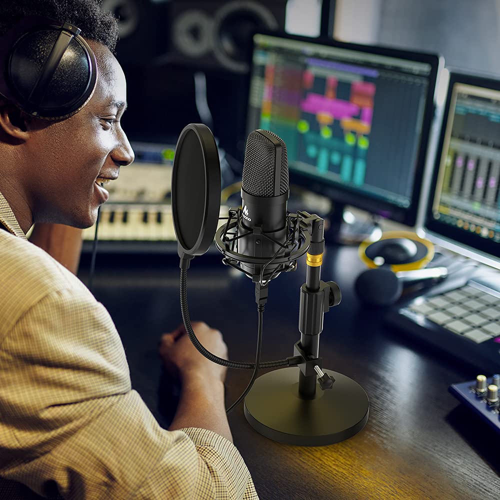 USB Microphone Kit 192KHZ/24BIT MAONO AU-A04TC PC Condenser Podcast Streaming Cardioid Mic Plug & Play for Computer, YouTube, Gaming, Recording