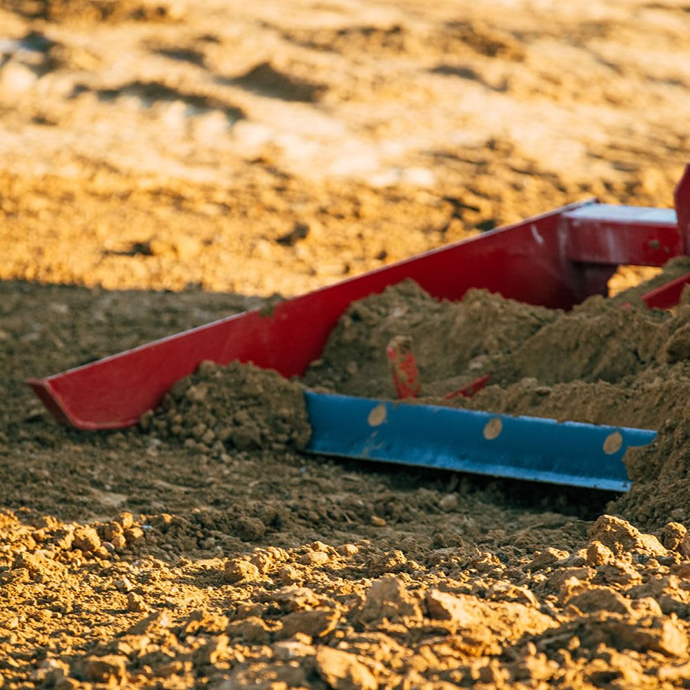 Titan Attachments 84in Skid Steer Grader, Universal Quick Tach, Triple Cutting Edge Box Grader, Push and Pull Road Grader