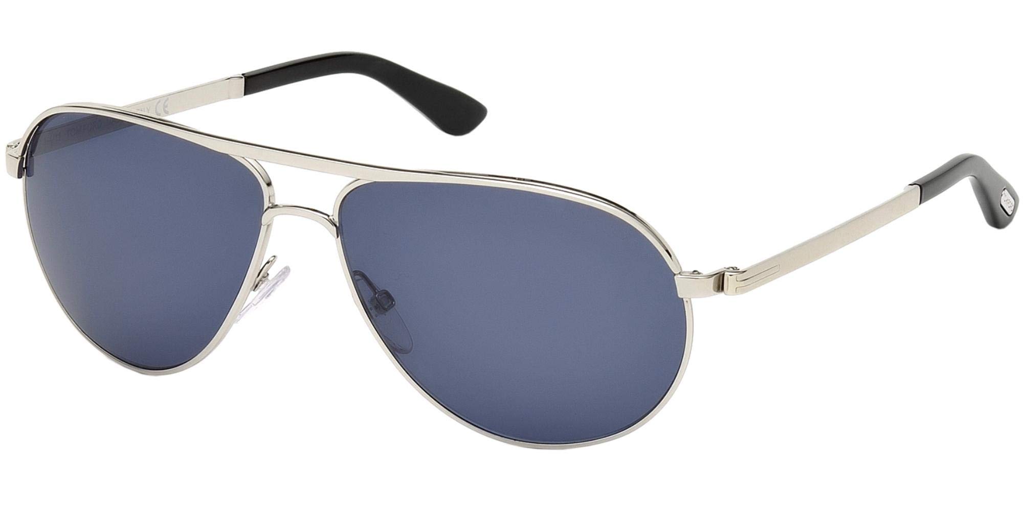 Tom Ford Aviator Sunglasses TF144 Marko 18V Shiny Rhodium 58mm FT0144
