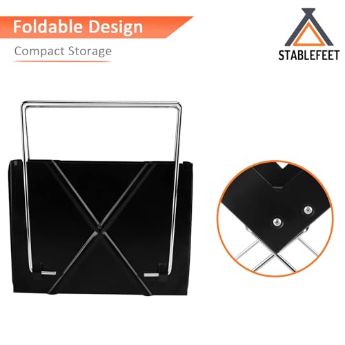 YSSOA 12β Portable Grill Charcoal Barbecue Grill - Folding Grill Notebook Shape Charcoal Grill, Detachable Collapsible, Mini Tabletop Camping Grill BBQ, Black