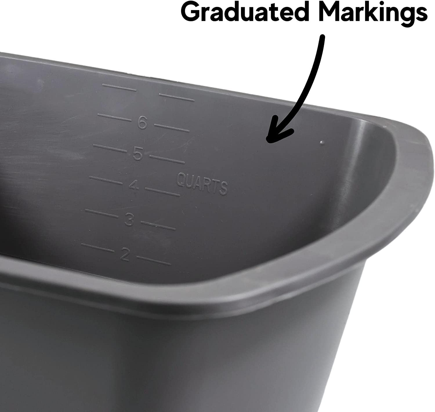 Wash Basins – Rectangular Plastic Hospital Bedside Soaking Tub [2 Pack] Small 7 Quart Graduated Bucket - Portable Washbasin for Washing, Cleaning, Foot Bath, Washing Dishes, Face Cleansing Bowl
