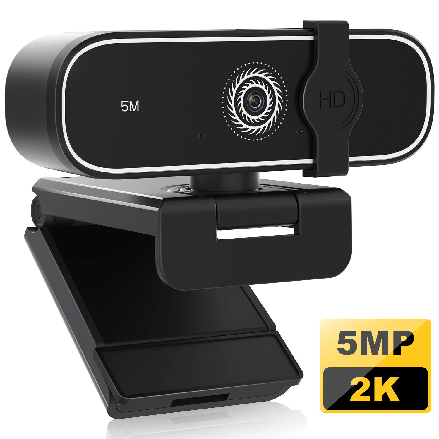 Webcam with Microphone, 2K HD Web Camera Streaming Webcam with Auto Light Correction, USB Computer Webcam for/Desktop/Laptop/PC Video Conferencing/Gaming/Zoom, Plug and Play