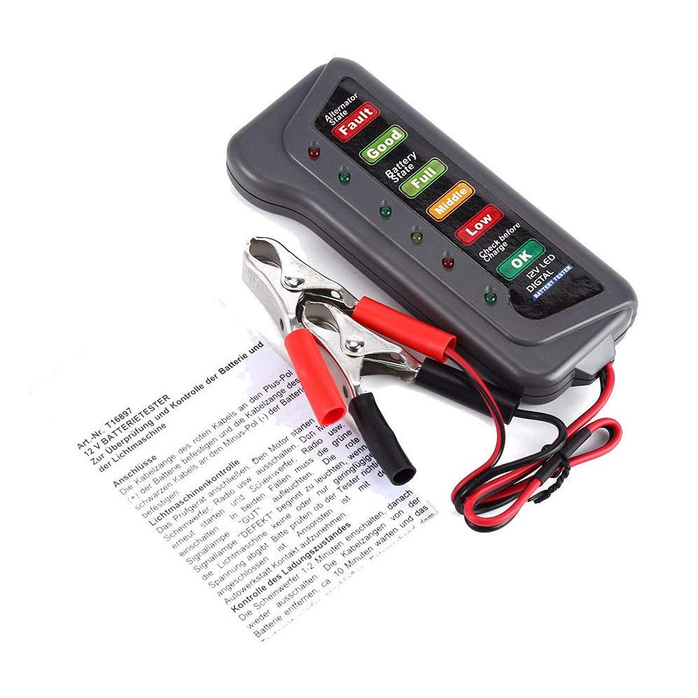 Usee Battery Tester Battery Alternator Checker Multifunctional Tester for 12V Car Motorcycle Battery