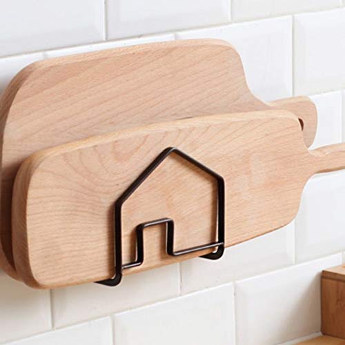 WUDILU Multi-Cell Wall-Mounted Cutting Board Rack Metal Drying Pan Pot Rack Cover Lid Rest Stand Spoon Holder Kitchen Tool (Color : E)