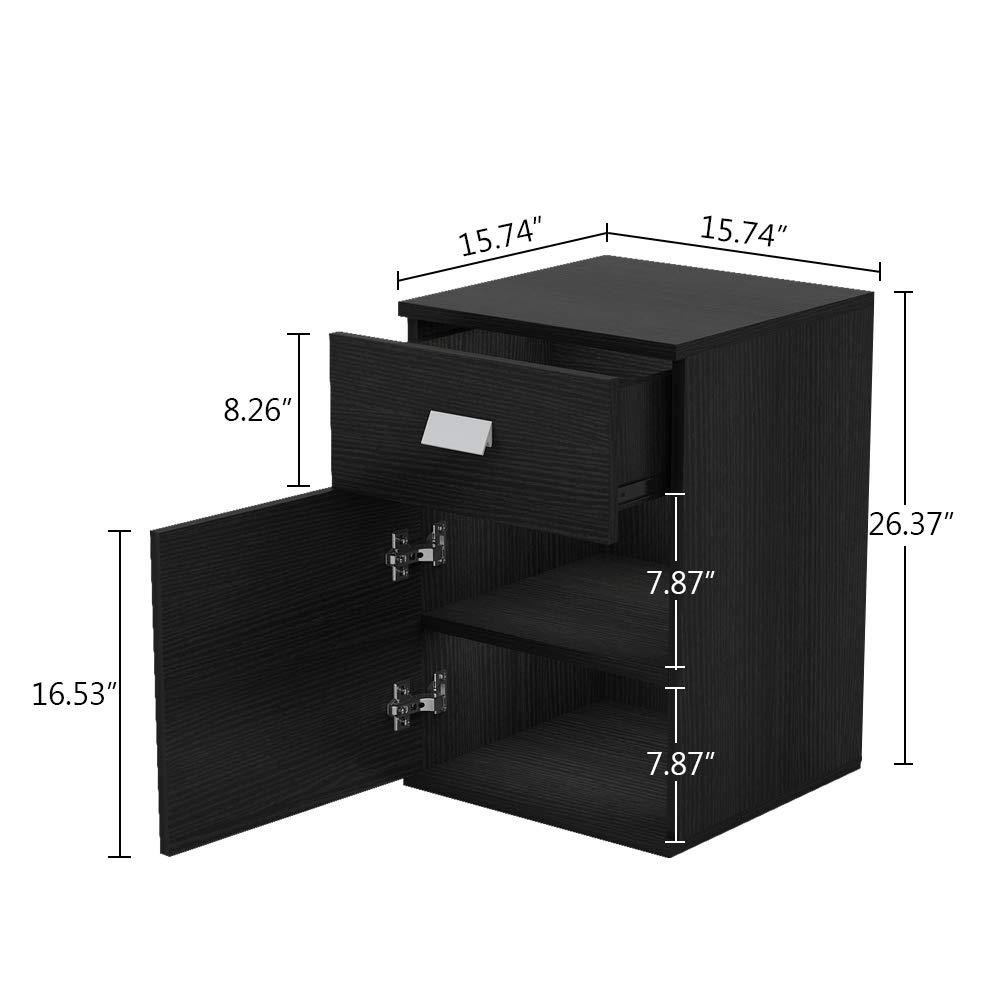 Tribesigns Rotating L-Shaped Computer Desk, 55 Inches Modern Corner Computer Desk Large Study Executive Office Desk Writing Table with Storage File Cabinet for Home Office (Black)