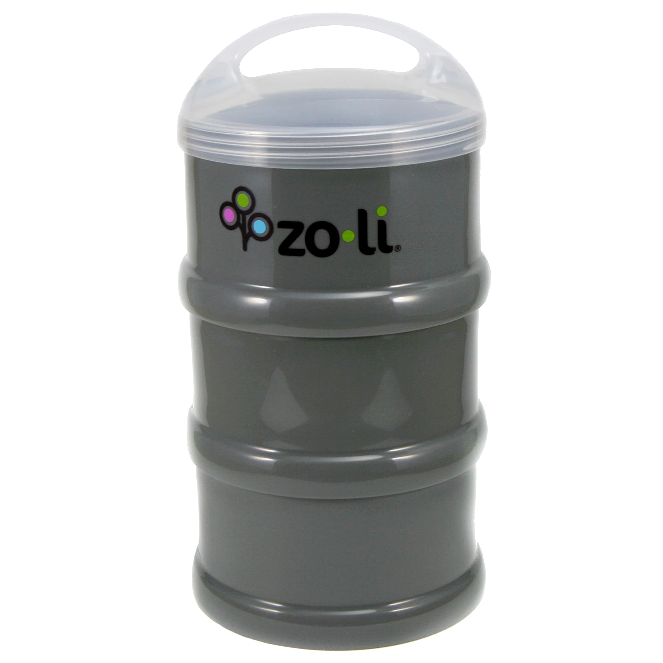 Zo·Li Pet Treat Tower Grey | Large stackable pet treat containers, pet food travel container, 3 containers 8oz each, modular pet snack holder, dog treat containers