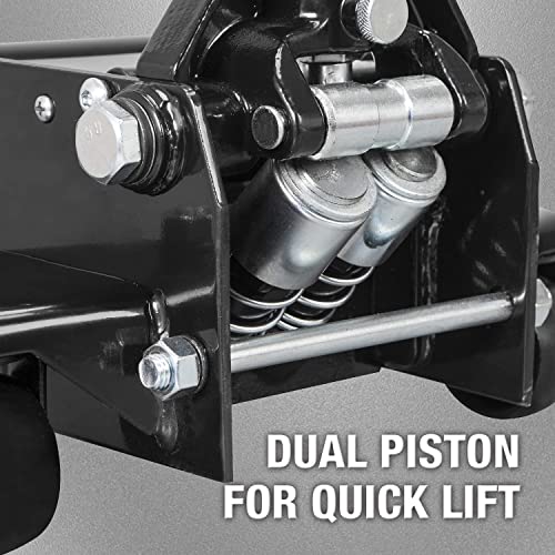 Torin ATZ830026XB Hydraulic Ultra Low Profile Heavy Duty Steel Service/Floor Jack with Dual Piston Quick Lift Pump, 3 Ton (6,000 lb) Capacity, Black