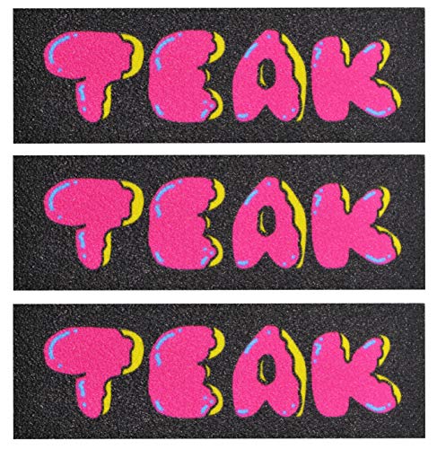 Teak Tuning 3PK Premium Fingerboard Skate Grip Tape, Teak Donut Edition 38mm x 114mm - Set of 3 Sheets