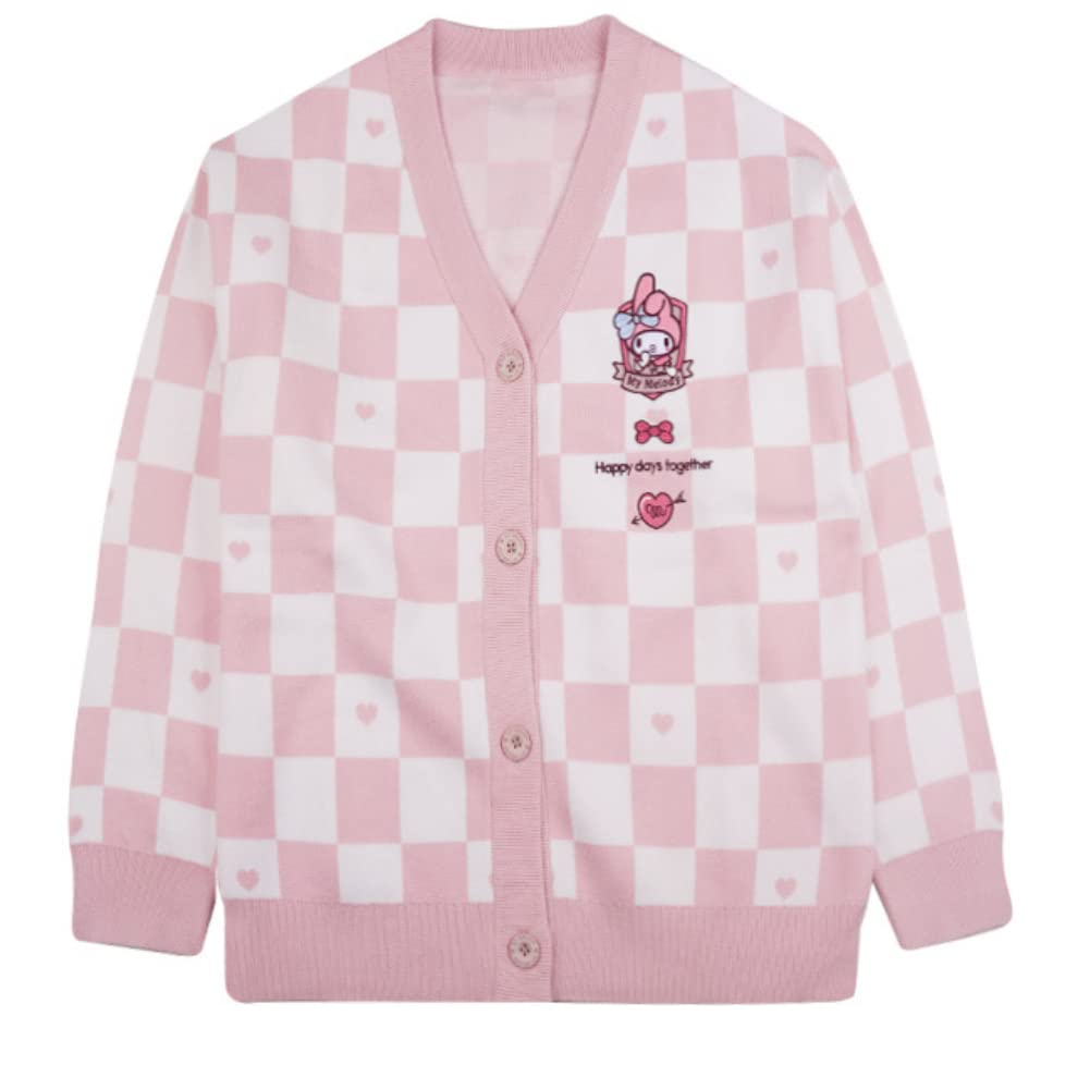Women's Japan Cute Cardigan Sweater Kawaii JK Uniform Cardigan Sweater Cosplay Sweater (Pink, L)