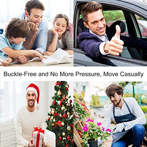 WERFORU No Buckle Elastic Belt for Men Stretch Buckle Free Belt for Jeans Pants 1.38 Inches Wide, Blue, Large(Pants Size 30-48 Inches)