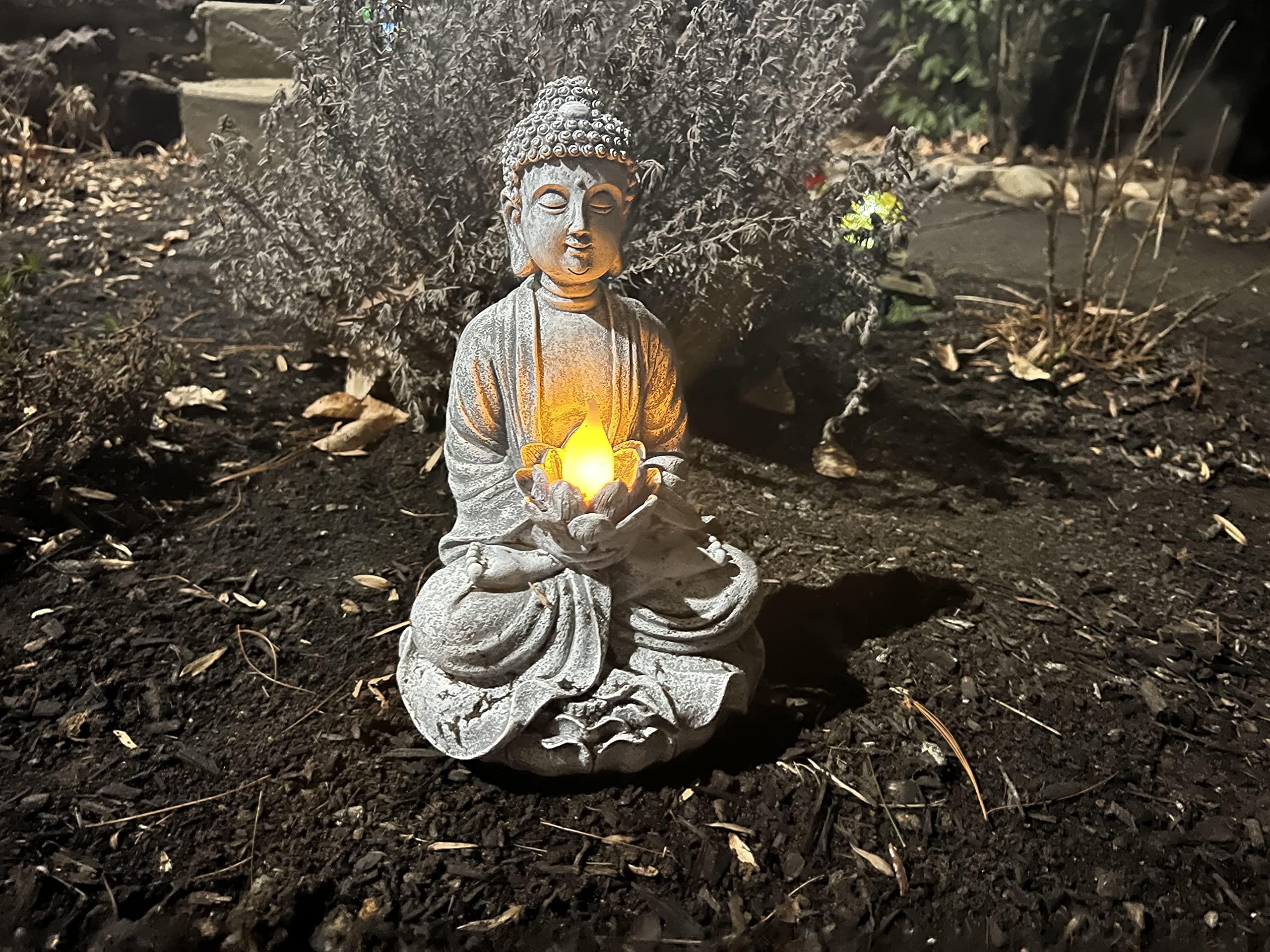 VP Home Fuchsia Lotus Flower Solar Powered LED Outdoor Decor Garden Light Solar Powered Flickering LED Garden Light Great Addition for Your Garden Solar Powered LED Light
